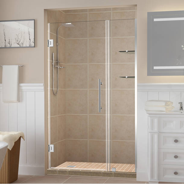 Aston Belmore Gs 59 25 60 25 W X 60 H Hinged Frameless Tub Door